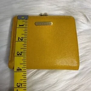 Burberry | Bags | Burberry Vintage Leather Kisslock Wallet In Mustard ...